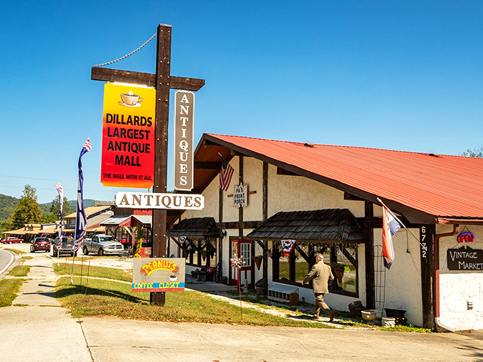 Dillard's rustic charm shines through in this wooden storefront. The kind of place where "vintage" isn't a marketing term&mdash;it's just Tuesday.