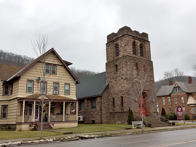 Faith and family stand side by side in Emporium, where stone church towers have watched over generations through countless Pennsylvania winters.