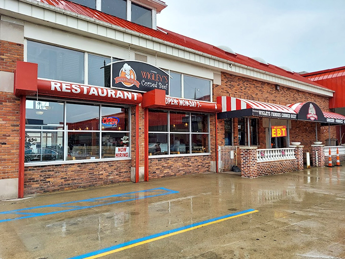 Rain-slicked pavement leads to sandwich nirvana at Wigley's &ndash; where corned beef dreams come true.