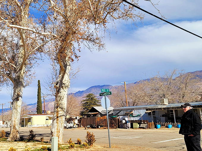 Lone Pine's rugged landscape showcases the stark beauty of the Eastern Sierra. Mountains rise dramatically from the desert floor.