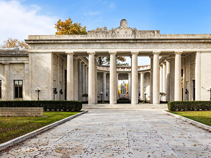 The McKinley Memorial stands proud in Niles, where history and affordability create the perfect retirement combination.