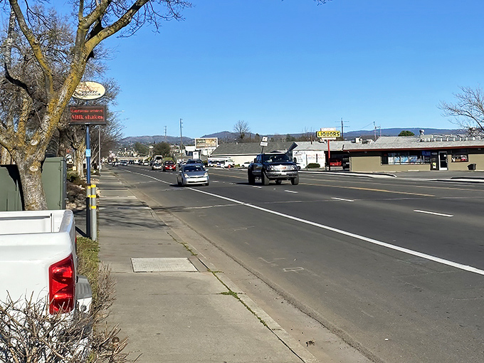 This Oroville street scene captures the essence of affordable small-town living where neighbors still wave hello.