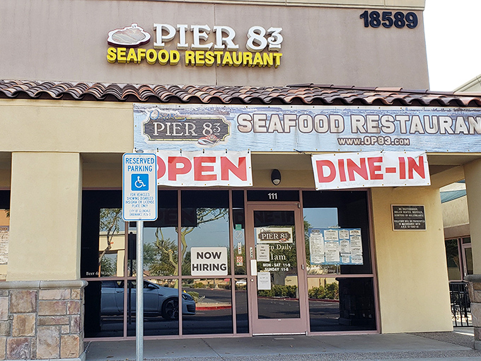 Oscar's Pier 83 proudly announces "OPEN DINE-IN" like music to hungry ears. This seafood haven is worth finding in Glendale.