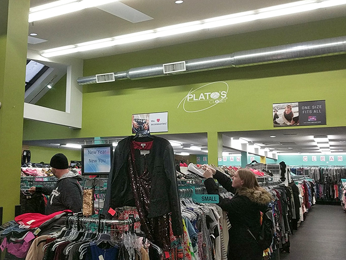 Lime green walls and carefully curated racks make this resale shop feel more like a boutique than a thrift store&mdash;minus the boutique prices.