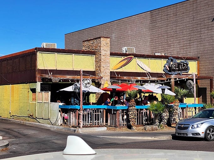 Bright yellow walls and beach vibes in the desert? It's the burger oasis you didn't know your soul was craving.