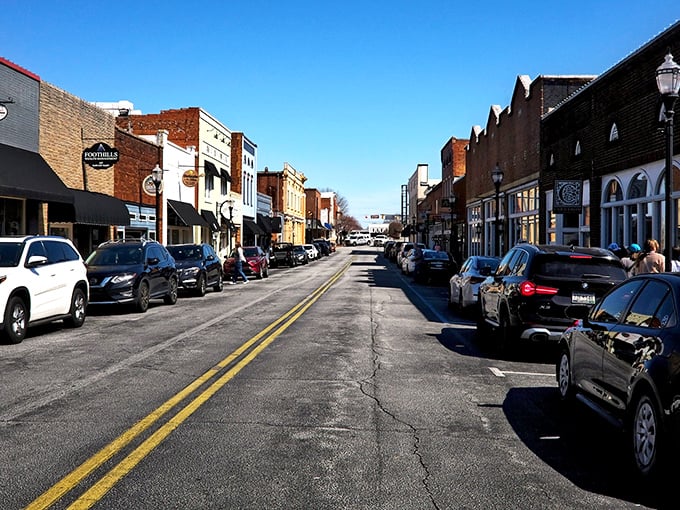 Historic buildings with modern purpose &ndash; Seneca's main drag proves that old and new make perfect partners.