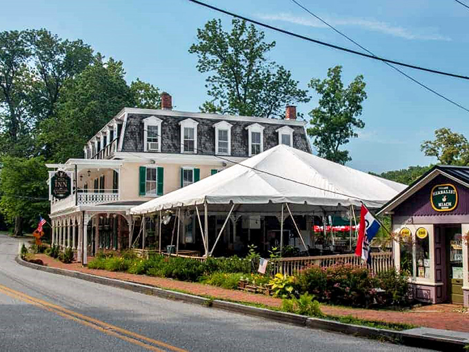 The Inn at St. Peter's Village stands as a Victorian sentinel, watching over this charming creek-side hamlet.
