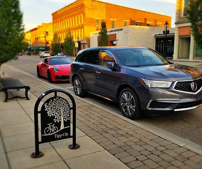Downtown Tipp City blooms with hanging flower baskets and historic charm, making every stroll down Main Street a visual treat.