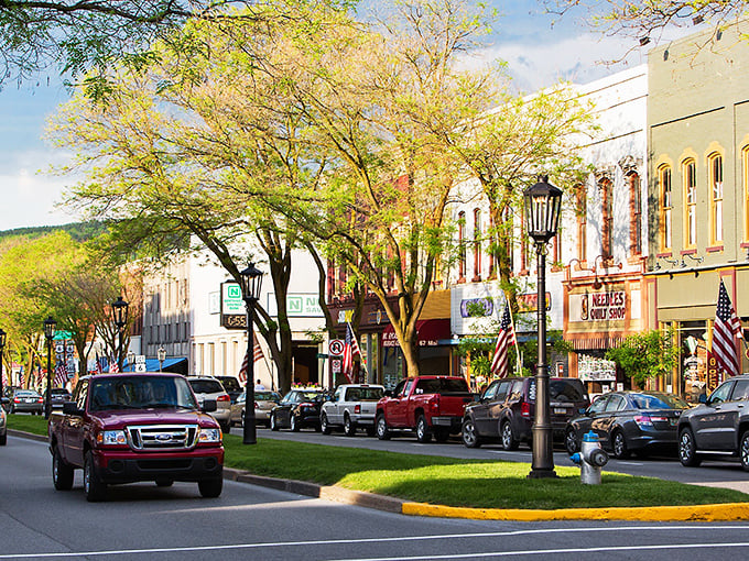 Spring sunshine illuminates Wellsboro's historic downtown, where the buildings are tall but the cost of living stays refreshingly low.