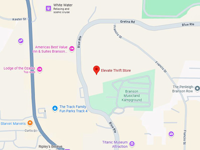 capture elevate thrift store map