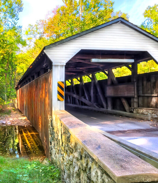 surreal covered bridge pennsylvania ftr