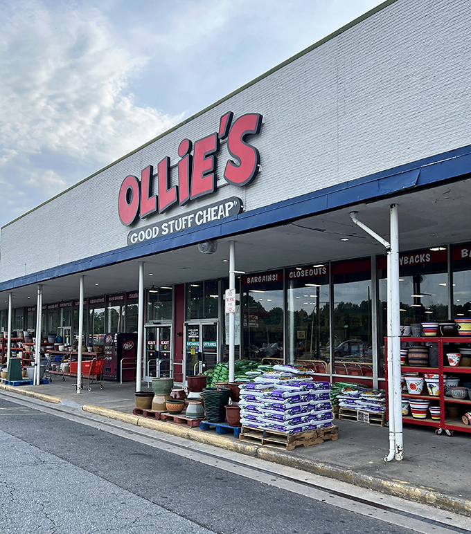 The iconic red Ollie's sign promises "Good Stuff Cheap" &ndash; a slogan that's less marketing hype and more mathematical certainty for Delaware bargain hunters.