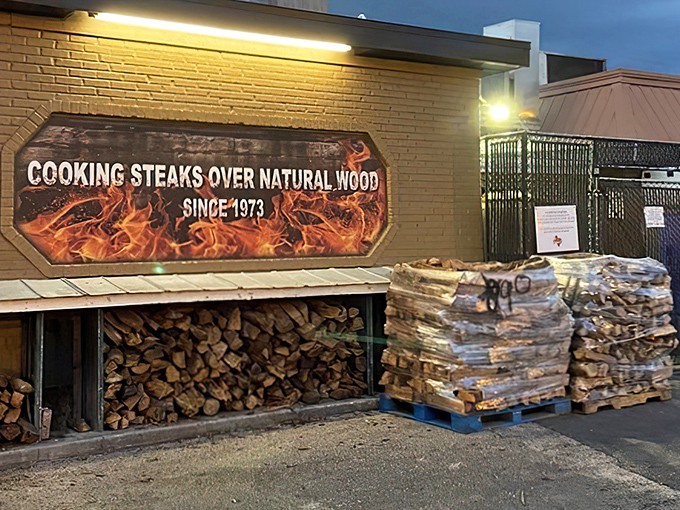 The proof is in the piles! Stacks of oak firewood aren't just decoration&mdash;they're the secret behind those perfectly smoky steaks since 1973.