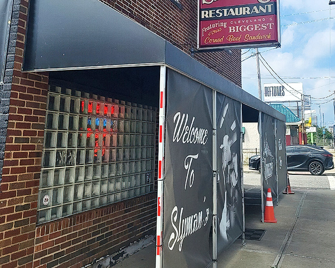 The unassuming brick exterior of Slyman's hides Cleveland's sandwich royalty. That red sign promising "Cleveland's BIGGEST Corned Beef Sandwich" isn't kidding&mdash;it's a delicious warning.