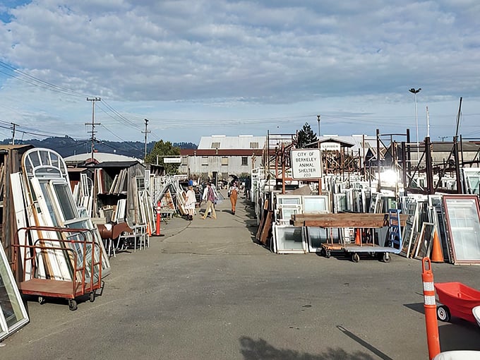 Welcome to treasure hunter paradise! Urban Ore's outdoor displays are just the appetizer to a feast of salvaged wonders waiting inside.