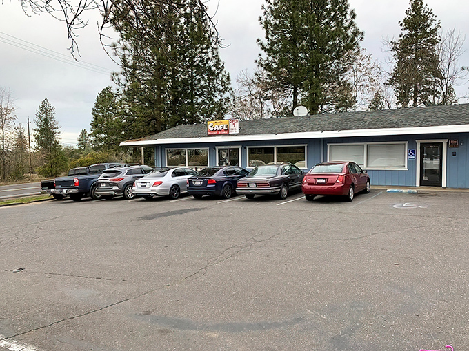 The unassuming blue exterior of Mandy's might not stop traffic, but the packed parking lot tells the real story&mdash;culinary treasures await inside.