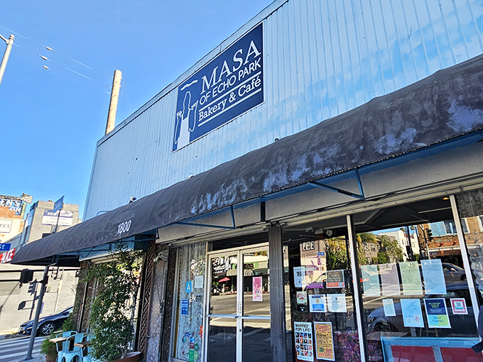 Masa's storefront might not scream "food paradise," but that blue awning has sheltered countless pizza pilgrims seeking deep-dish nirvana.