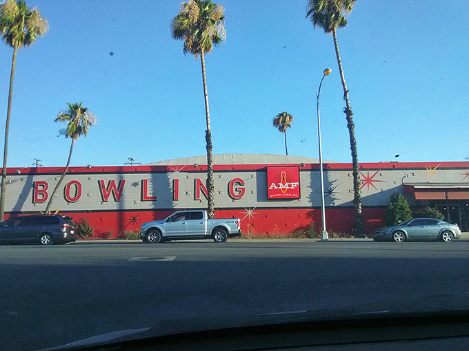 Palm trees and bowling alley signage create the perfect California backdrop for this unassuming culinary treasure in Bakersfield.