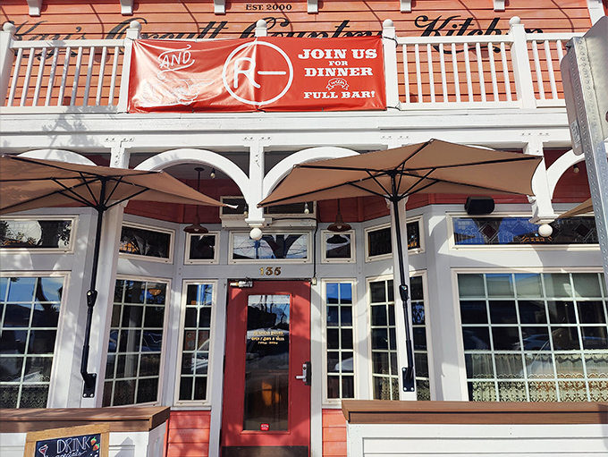 The coral-pink facade of Kay's Orcutt Country Kitchen beckons like a culinary lighthouse on the Central Coast. Those umbrellas aren't just for show&mdash;they're for savoring that perfect breakfast outdoors.