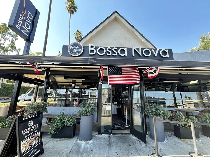The unassuming exterior of Bossa Nova on Sunset Boulevard proves that in LA, the best culinary treasures often hide in plain sight.