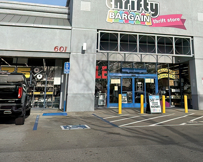 From this angle, Thrifty Bargain looks like any retail store&mdash;until you step inside and discover it's actually a portal to bargain dimension.