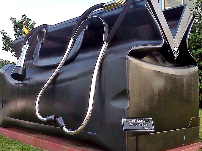 The world's largest doctor's bag stands proudly outside the University of Delaware's STAR Campus, making house calls seem like a quaint historical footnote.