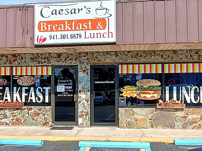The unassuming exterior of Caesar's Breakfast & Lunch in Bradenton hides culinary treasures that locals have been keeping secret for too long.