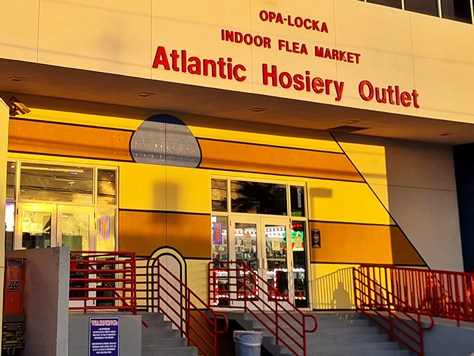 The bright yellow facade of Opa-locka Indoor Flea Market promises treasures within, like a bargain-hunter's Wonka factory waiting to be explored.