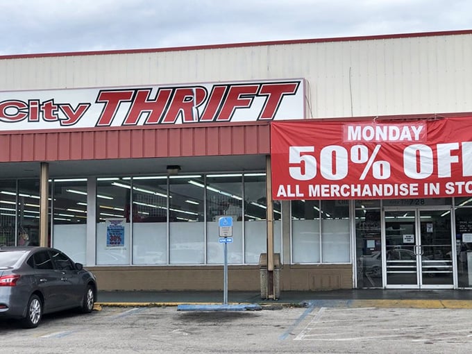 That iconic red banner announcing 50% off Mondays might as well be a bat signal for bargain hunters across Jacksonville.
