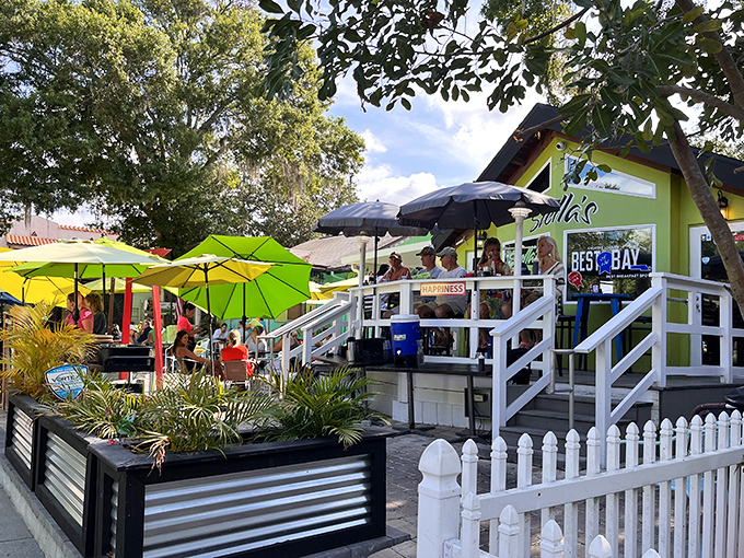 Lime green isn't just a color at Stella's&mdash;it's a declaration of breakfast independence. The cheerful exterior promises culinary adventures beyond the ordinary.