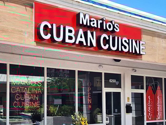 Mario's neon-lit storefront promises authentic Cuban flavors with a dash of Florida flair&mdash;like finding Havana hiding in plain sight on Federal Highway.