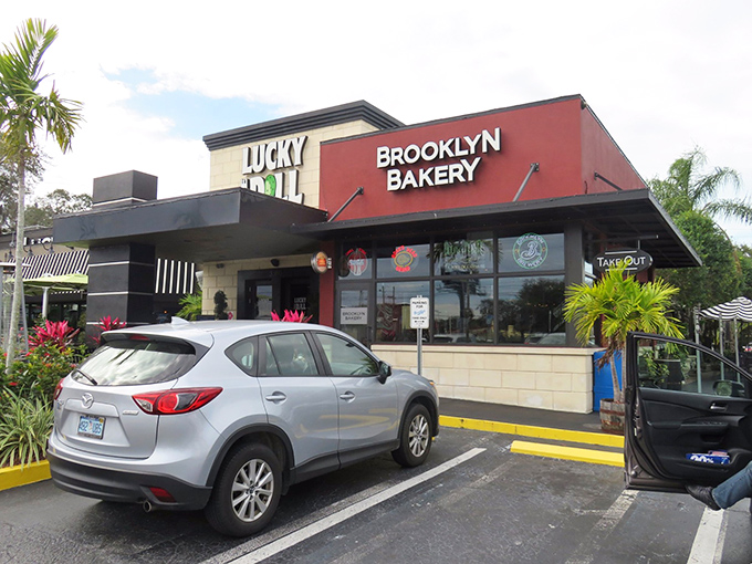 Where Brooklyn meets Palm Harbor &ndash; the exterior proudly announces its dual identity with bold signage that serves as a beacon for sandwich aficionados.
