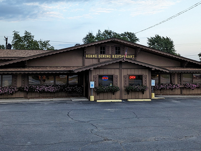 The humble exterior of Berne Dining welcomes you with flower boxes and an honest promise&mdash;this place isn't about frills, it's about filling your soul.