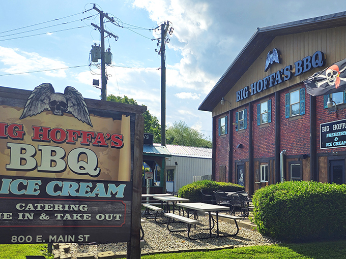 That winged skull logo isn't just decoration&mdash;it's a warning that your diet plans may fly away once you've tasted what's smoking inside these hallowed walls.