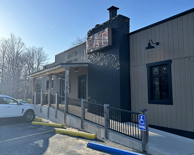 That glowing "EAT" sign isn't kidding around. Like a lighthouse for hungry travelers, Heston Supper Club beckons with unpretentious charm.