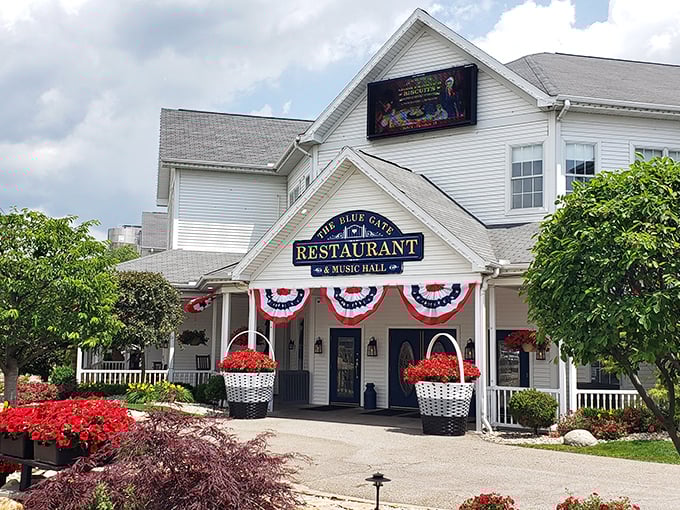 The Blue Gate's white clapboard exterior and welcoming porch might make you forget you're in 2023, not starring in your own Hallmark movie.