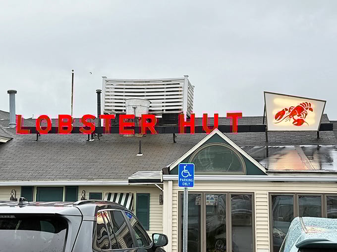 Those iconic red letters against the sky say it all &ndash; seafood paradise awaits beneath that humble roof in Plymouth Harbor.