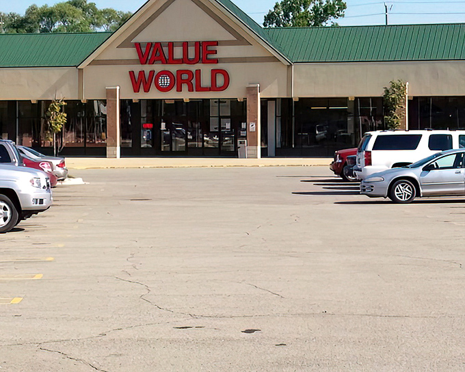 The unassuming storefront of Value World beckons like a siren call to bargain hunters. Behind those doors lies a universe of possibilities and price tags that won't make you wince.