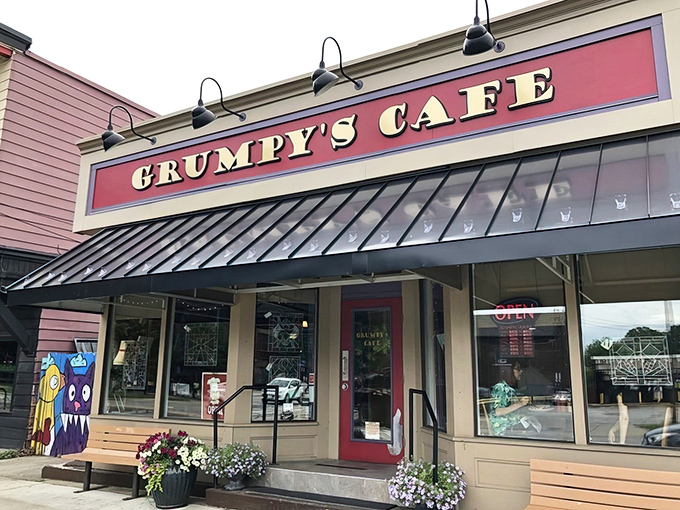 Don't let the name fool you&mdash;there's nothing grumpy about this cheerful storefront. The welcoming facade invites you in for comfort food that'll turn any frown upside down.