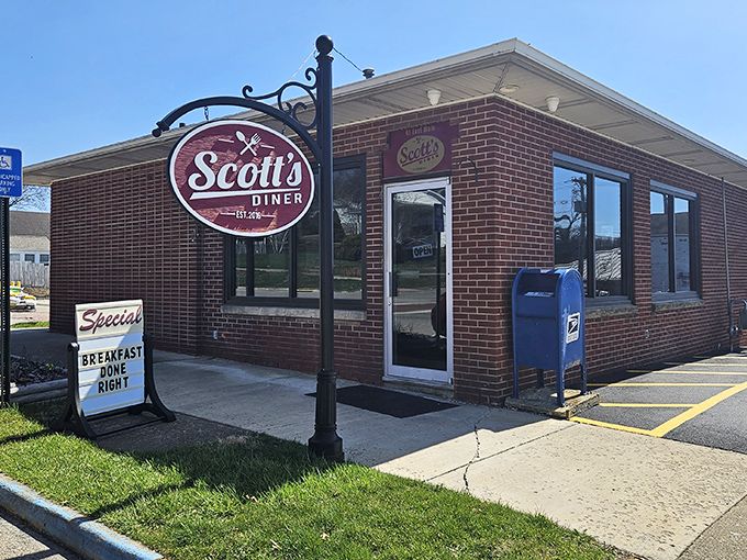 The iconic sign at Scott's Diner promises "Breakfast Done Right" &ndash; a bold claim they back up with every perfectly cooked plate that leaves their kitchen.
