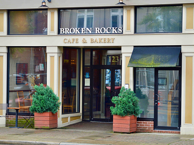 The welcoming fa&ccedil;ade of Broken Rocks beckons like an old friend with a new secret. Those potted plants aren't just decoration&mdash;they're your first clue that someone here sweats the small stuff.