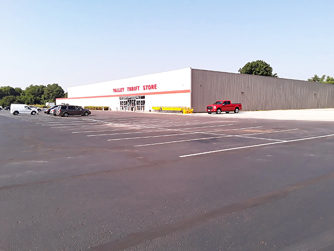 The unassuming exterior belies the treasure trove within. Valley Thrift's sprawling parking lot is often the first clue you've arrived at bargain paradise.