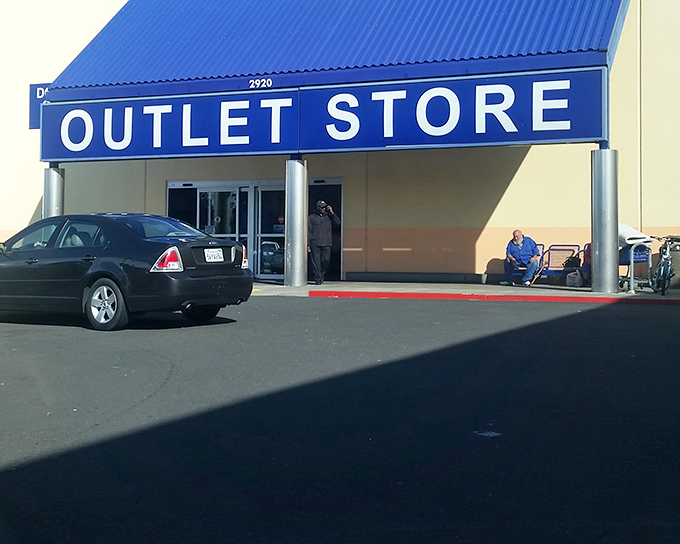 The blue-roofed bargain paradise beckons with its simple "OUTLET STORE" sign&mdash;a siren call to treasure hunters everywhere.