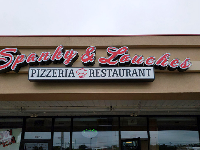 The iconic red script of Spanky & Louches beckons from the strip mall like a neon promise of comfort food nirvana ahead.