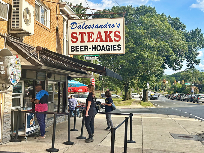 The unassuming brick exterior of Dalessandro's hides Philadelphia's worst-kept secret &ndash; a cheesesteak paradise that locals and tourists alike queue up for daily.