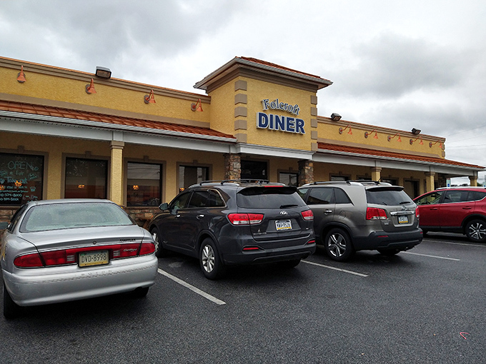 The bright yellow exterior of Folcroft Diner stands like a beacon of breakfast hope, promising comfort food salvation to hungry travelers across Pennsylvania.