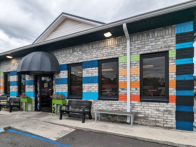 Those vibrant stripes aren't just for show&mdash;they're a preview of the bold flavors waiting inside this beloved Charleston institution.