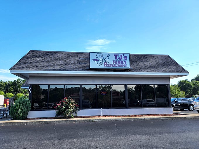 The unassuming exterior of TJ's Family Restaurant stands like a beacon of hope for hungry travelers. Simple outside, spectacular inside&mdash;just like the best-kept culinary secrets.