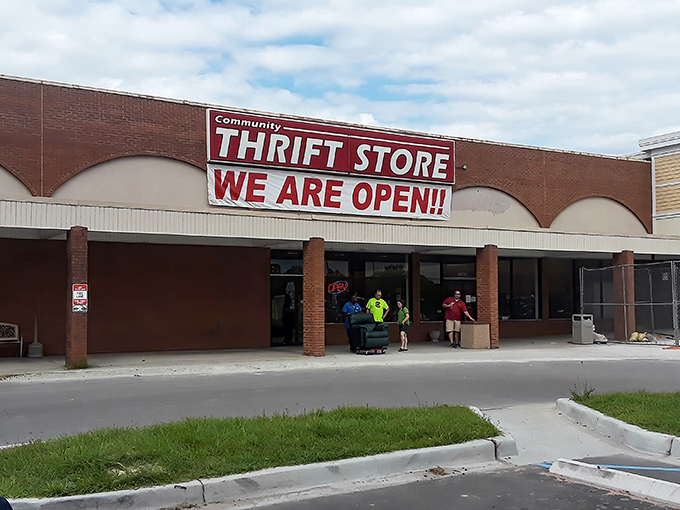 The unassuming brick facade with its bold red signage promises treasure hunting adventures that would make Indiana Jones jealous.
