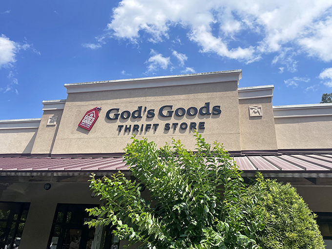 The iconic storefront beckons with its promise of treasures within, standing proudly against South Carolina's brilliant blue sky.